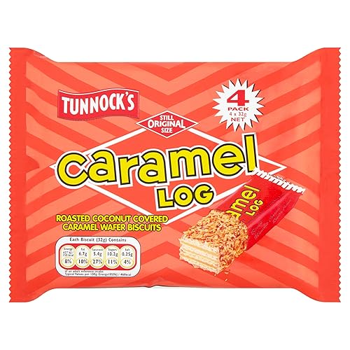 Tunnocks Caramel Logs - 12 Bars Package - Roasted Coconut Covered ...