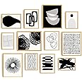 Amazon.com: Set 12 Boho Wall Art - Black And White Art Prints, Abstract ...