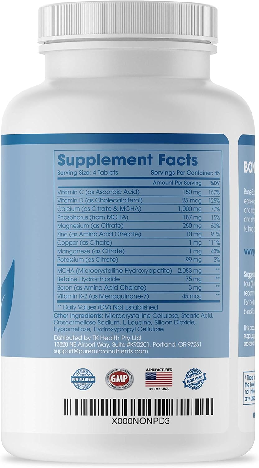 Calcium Supplement (Citrate & Hydroxyapatite 1000mg) for Complete Bone ...