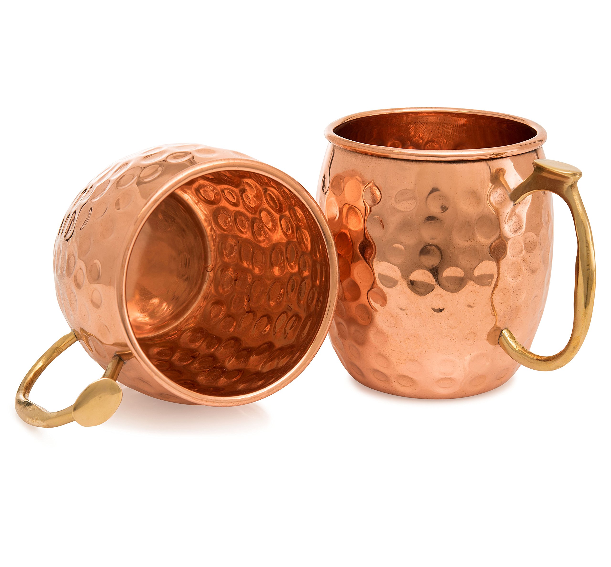 KoolBrew Moscow Mule Copper Mugs Gift Set of 2, 100% Pure Solid Copper ...