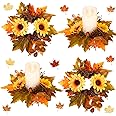 Amazon.com: Ceenna 4 Pcs Fall Candle Rings 3.7 inch Center Thanksgiving ...