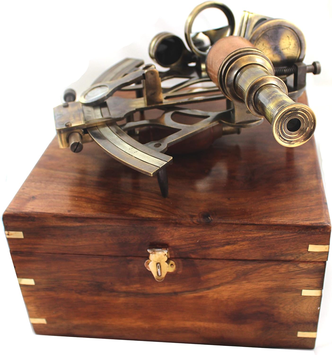 Amazon.com: Antique Nautical Marine Brass Sextant Instrument German ...