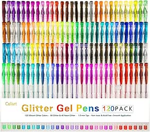 Amazon.com : 120 Glitter Gel Pens for Adult Coloring Books Glitter Pens ...