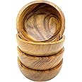 Amazon.com: WRIGHTMART Acacia Wood Small Round Bowls, Set of 4 ...