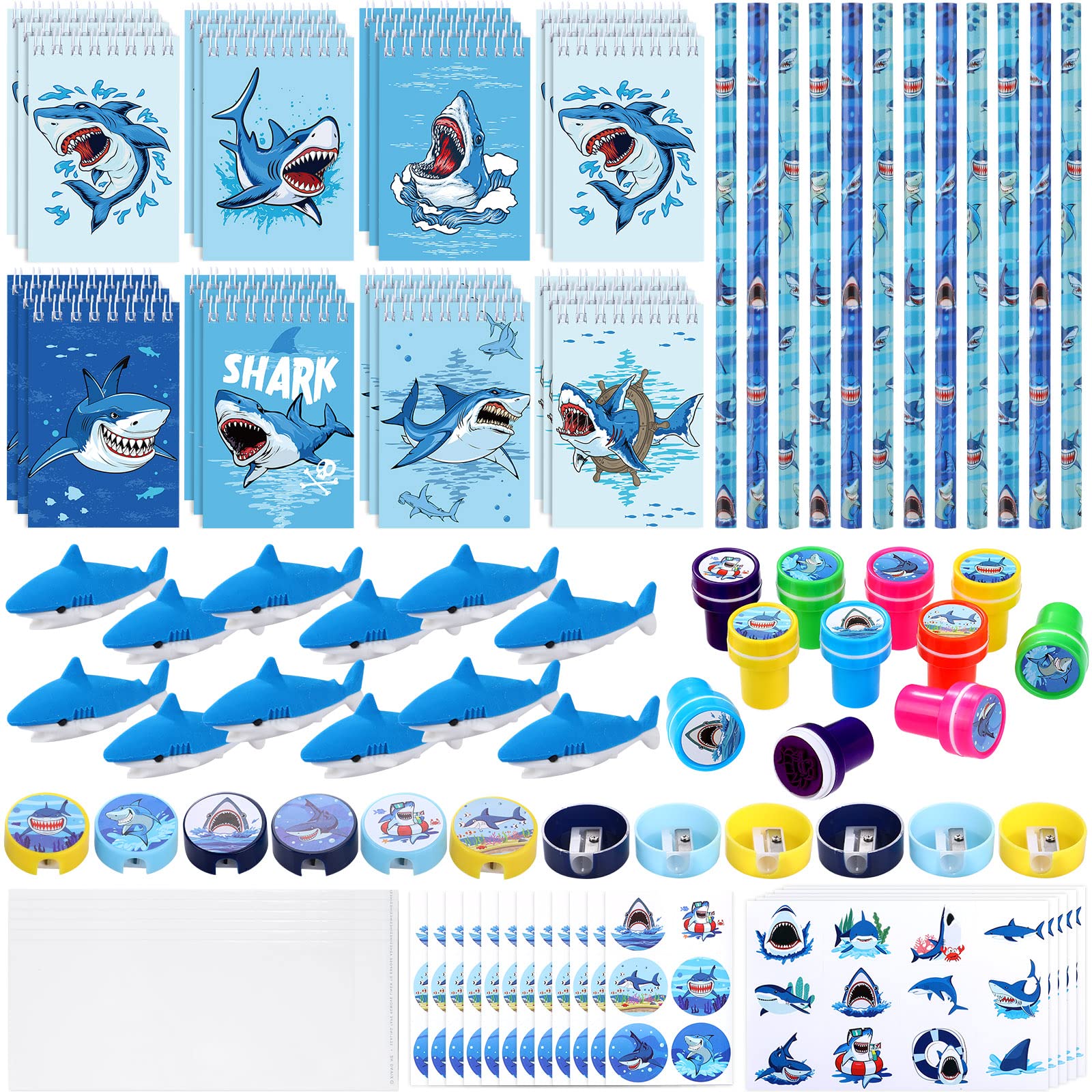 85 Sets Shark Party Favors Shark Stationery Set Classroom Reward Gifts ...