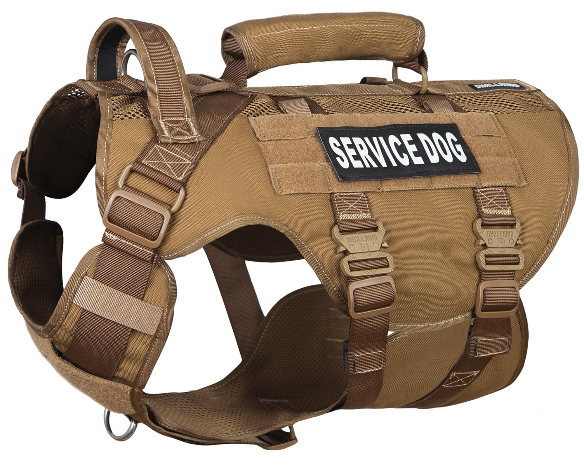 DNALLRINO Service Dog Harness for Large Dog, Military Mesh Breathable ...