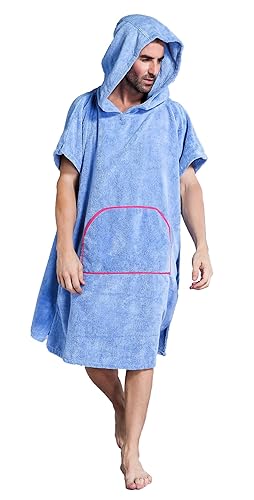 Adults Changing Robe 100% Terry Towelling Cotton with Pocket & Hood ...