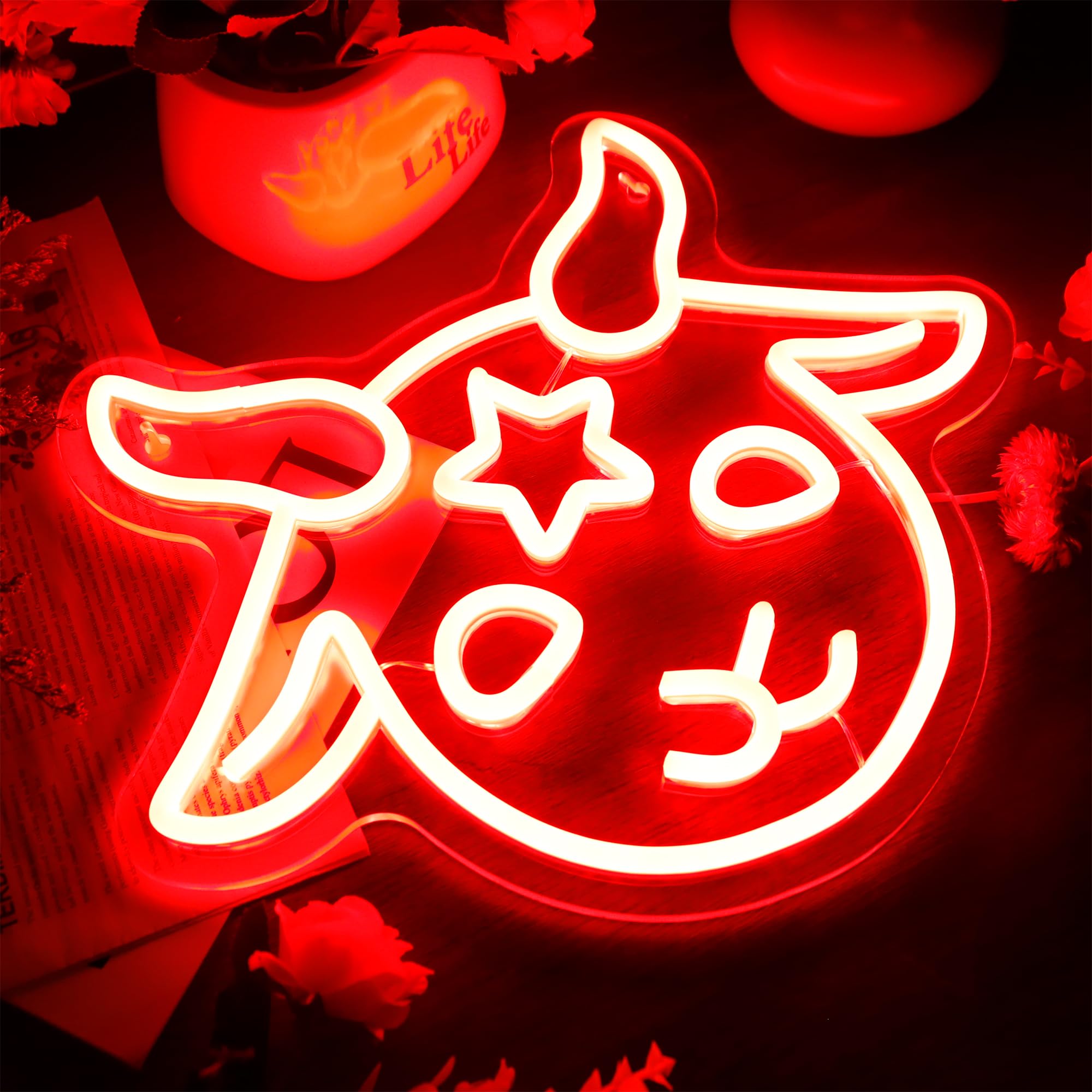 Allball Baphomet Neon Sign, Dimmable LED Signs Gothic Satan Sigil ...
