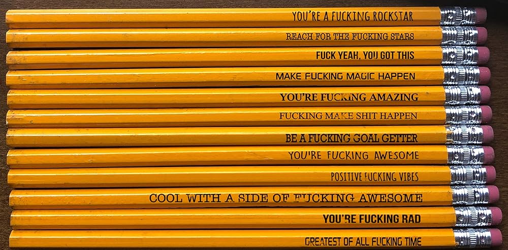 Amazon.com: Funny Swearing Curse Word Motivation Pencils Gifts For ...