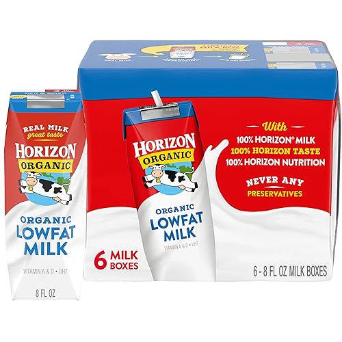 Horizon Organic Shelf-Stable 1% Lowfat Milk Boxes, Plain, 8 Fl Oz, 6 ...