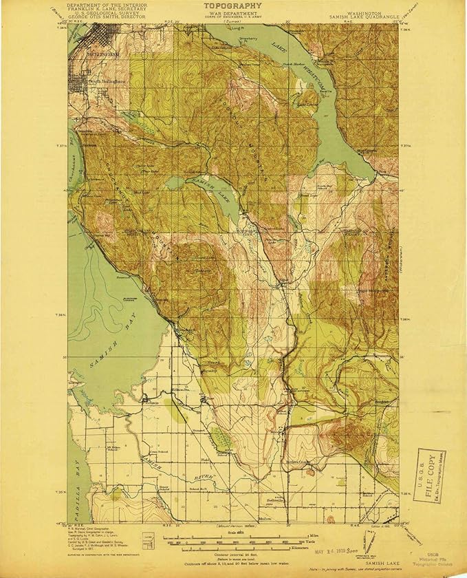 Amazon.com: YellowMaps Samish Lake WA topo map, 1:62500 Scale, 15 X 15 ...