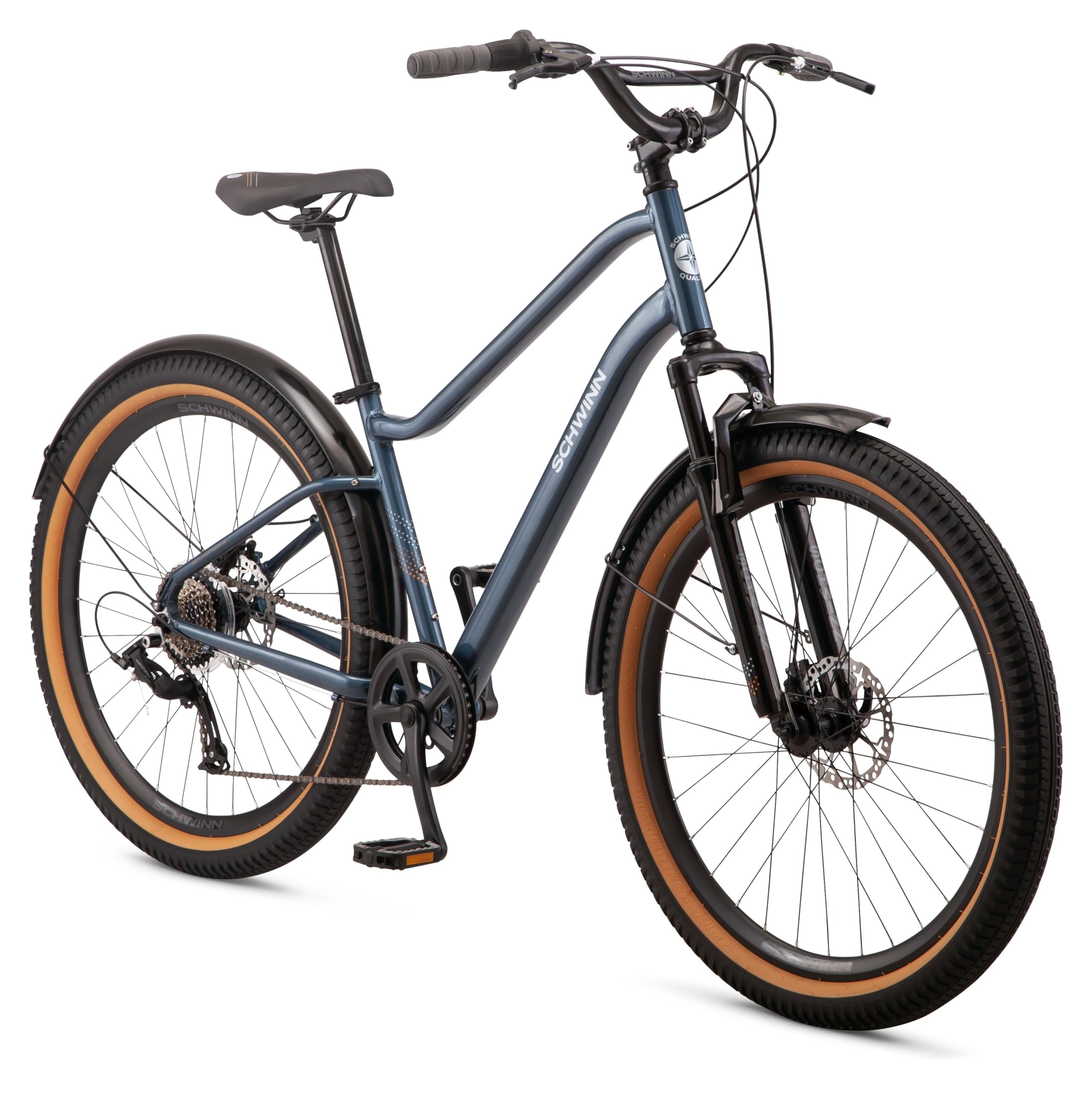 Schwinn Vega CE Hybrid Bike, 27.5 Inch Mens and Womens Bike, 8-Speed ...