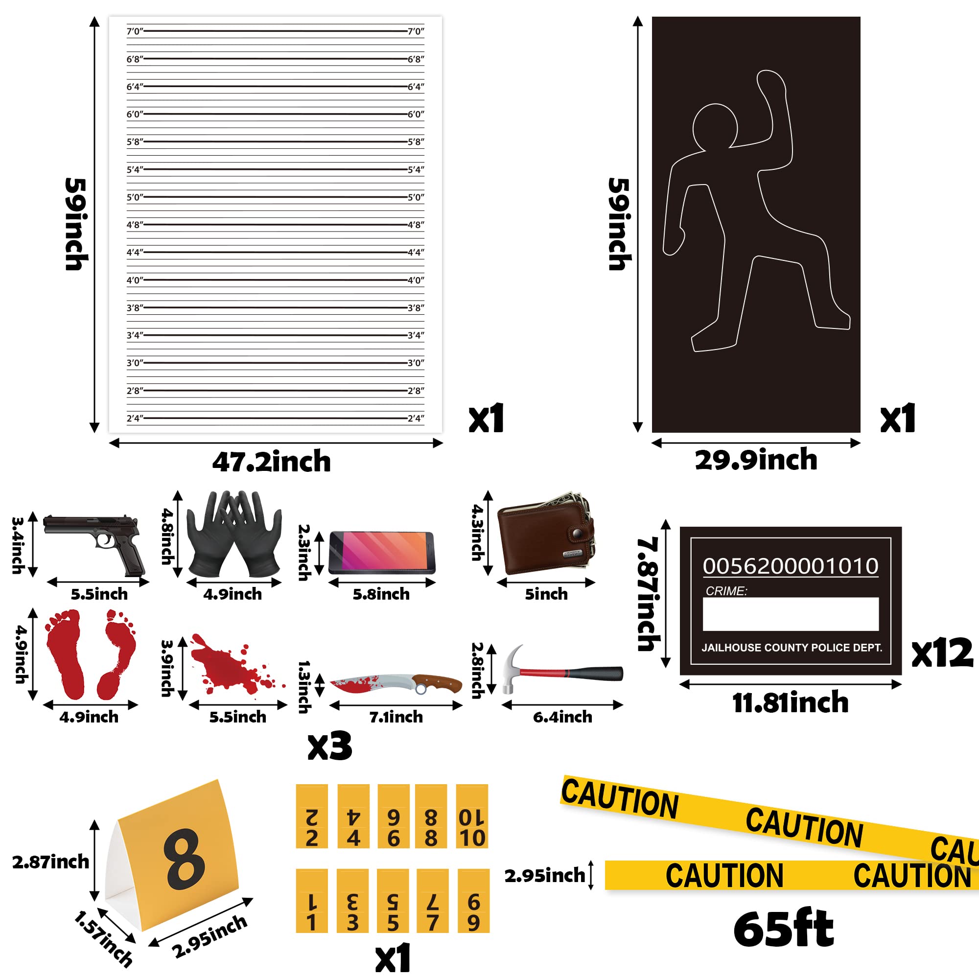 Mua Ticiaga 50pcs Crime Scene Decors Kits, Body Silhouette Crime Scene ...