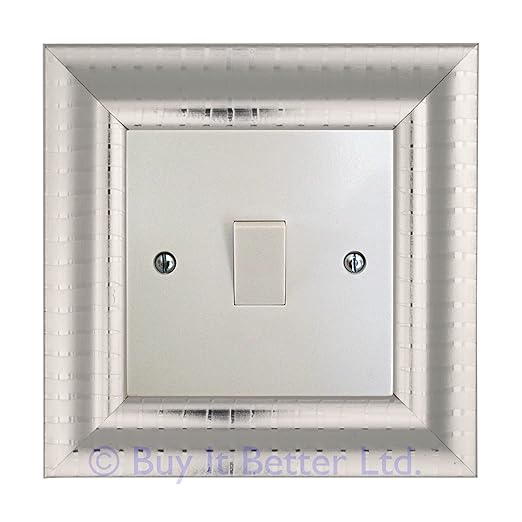 Switch Surround Frame Cover Finger Plate Verona Silver Chrome Stripe ...