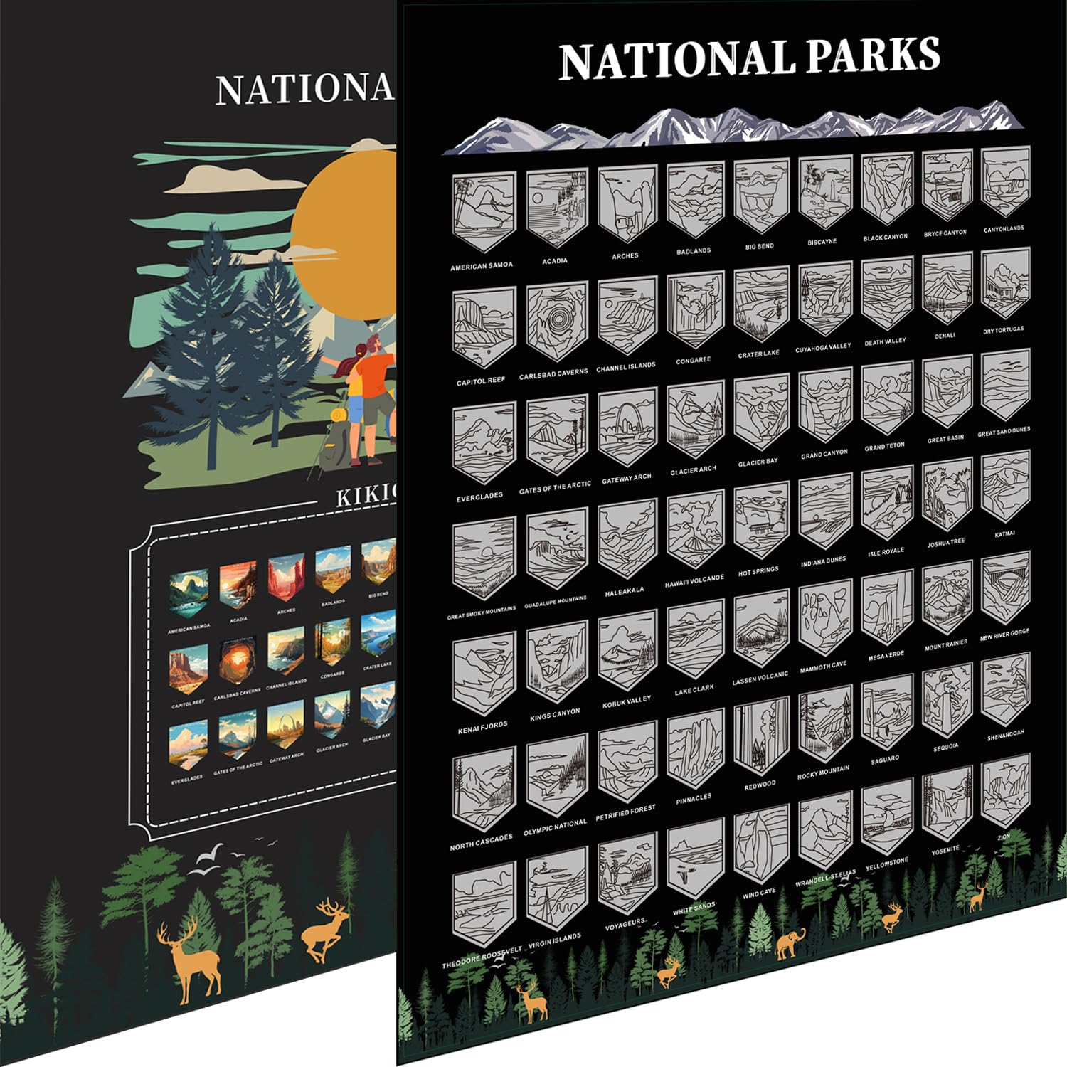 National Parks Scratch Off Map of United States Poster-All 63 Parks ...