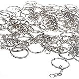 Amazon.com: TWONE Metal Split Keychain Ring Parts - 50 Key Chains With 25mm Open Jump Ring and ...