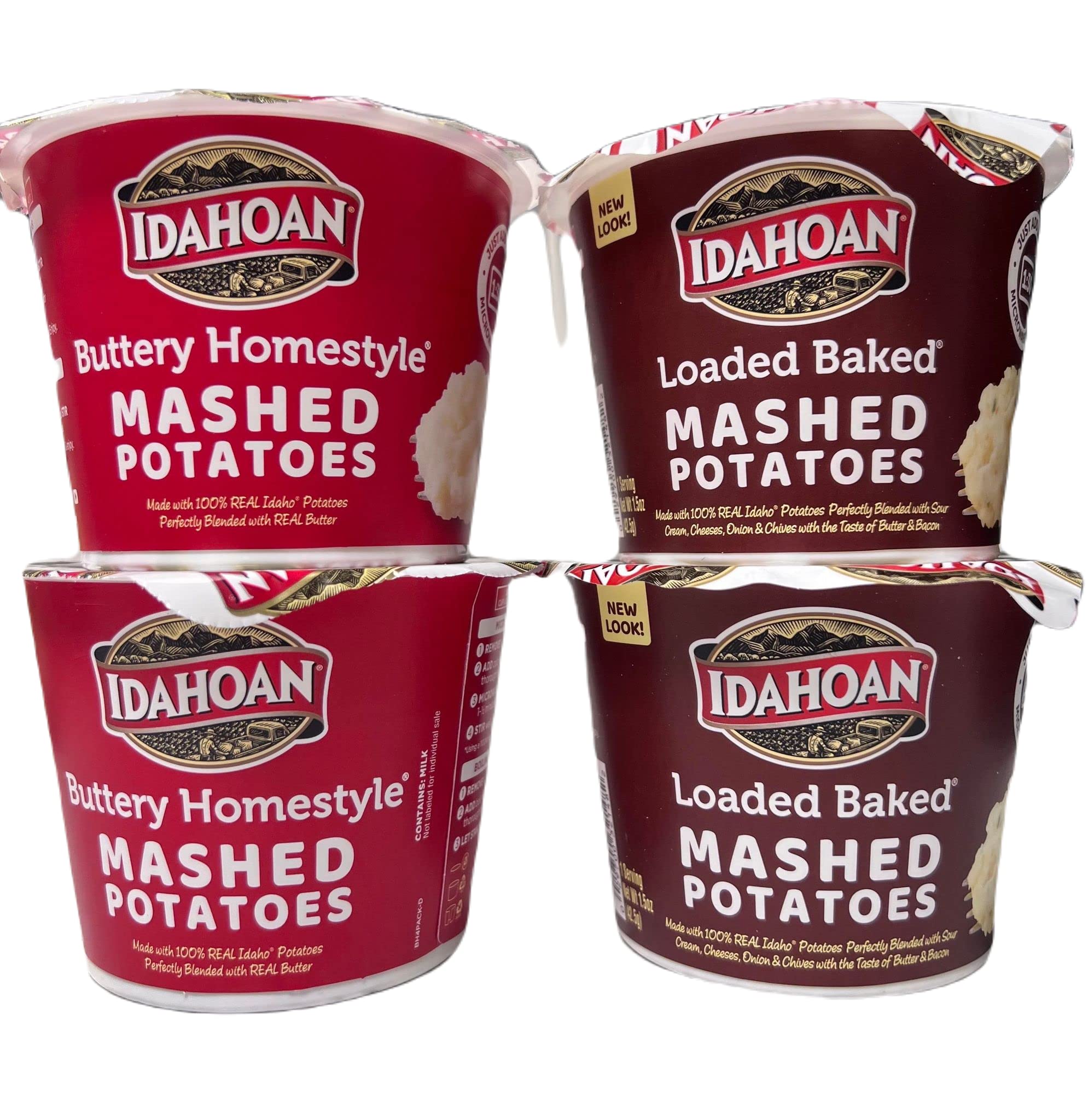 Idahoan Microwavable Instant Mashed Potatoes Variety Bundle pack(2 ...