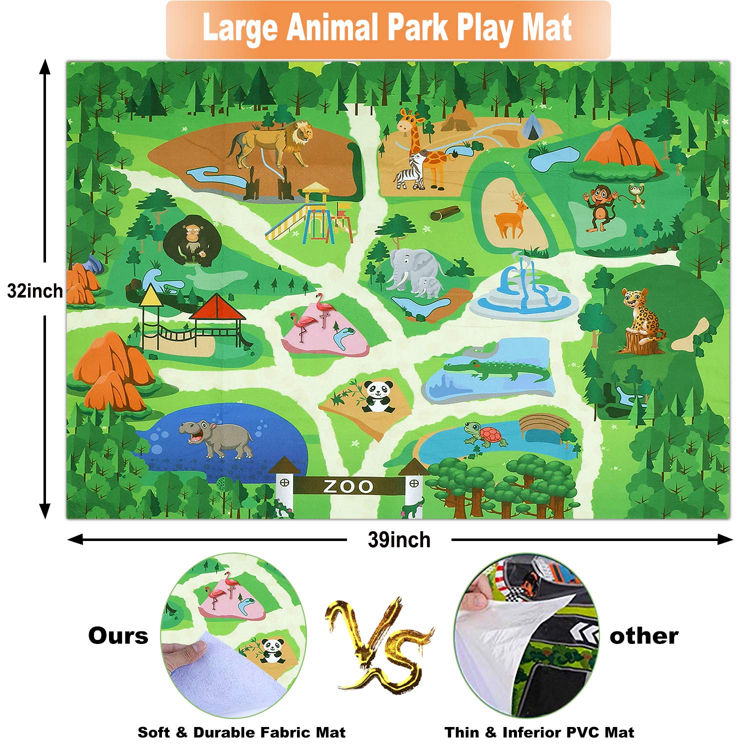 Mua INNOCHEER Safari Animals Figures Toys with Play Mat, Realistic ...