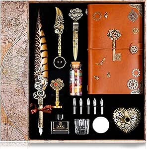 Amazon.com : NC Quill Pen Ink Set, Feather Ink Set Includes Quill Pen ...