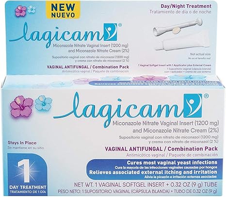 Amazon.com: Lagicam 1 Day Vaginal Antifungal Combination Pack 0.32 ...