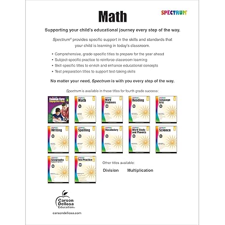 Mua Spectrum 4th Grade Math Workbooks, Ages 9 to 10, 4th Grade Math ...