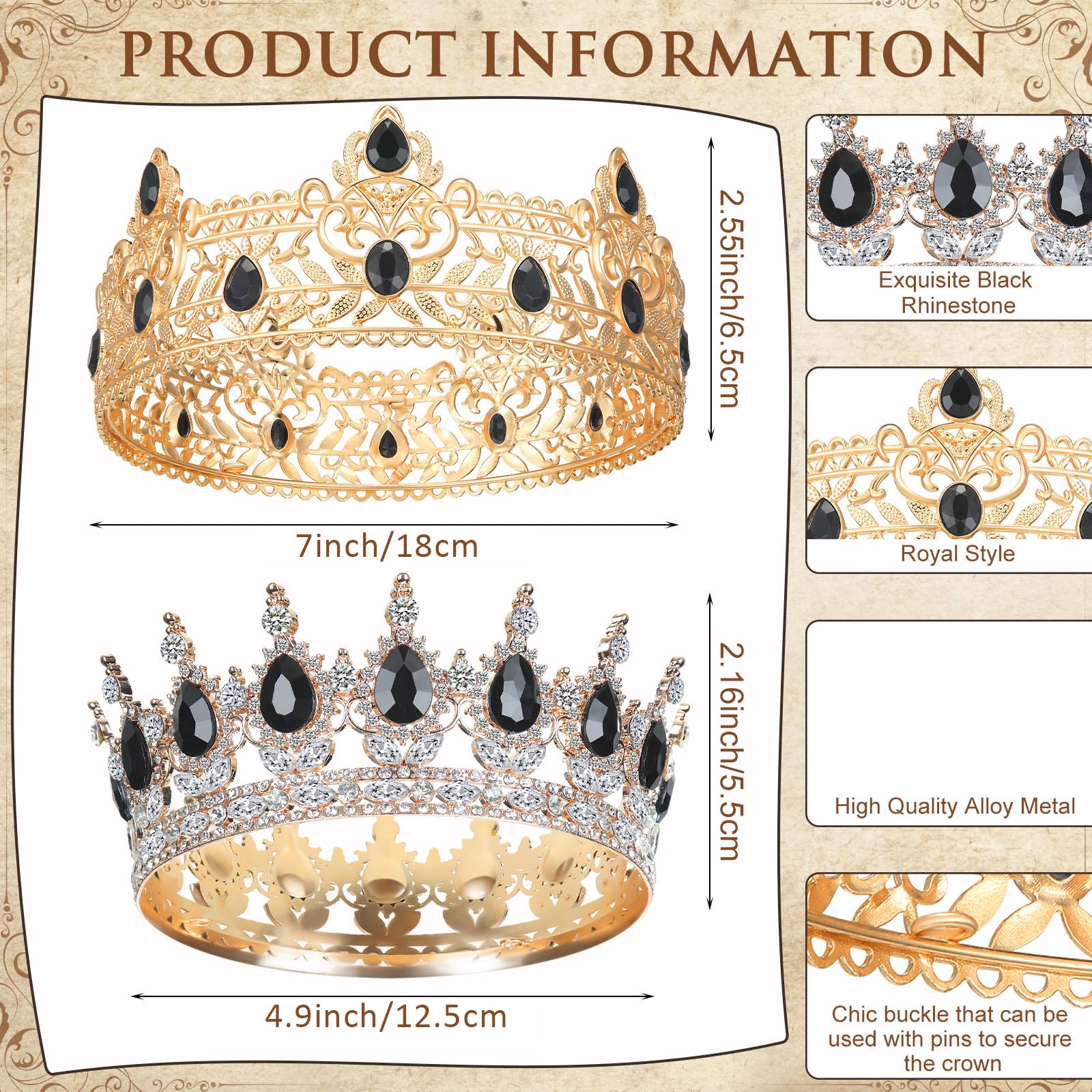 Mua Mtlee 2 Pcs Prom King and Queen Crowns King Crowns for Men Royal ...