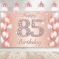 Amazon.com: Happy 85th Birthday Rose Gold Banner Cheers to 85 Years Old Backdrop Confetti ...