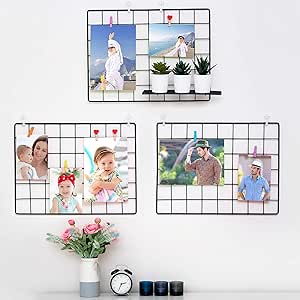 Amazon.com - 3 Pack Wire Wall Grid Panel | Photos & Pictures Display ...