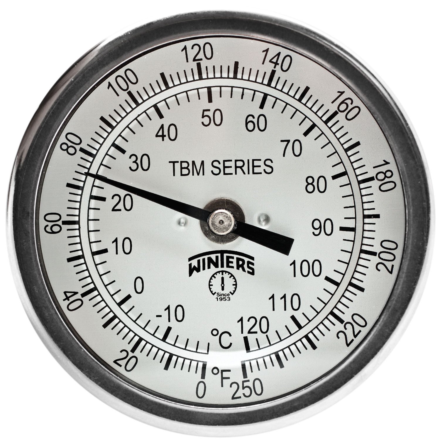 Winters TBM Series Stainless Steel 304 Dual Scale Bi-Metal Thermometer ...
