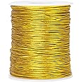 Amazon.com: jijAcraft 110 Yards Gold Elastic Cord - 1MM Metallic Tinsel ...