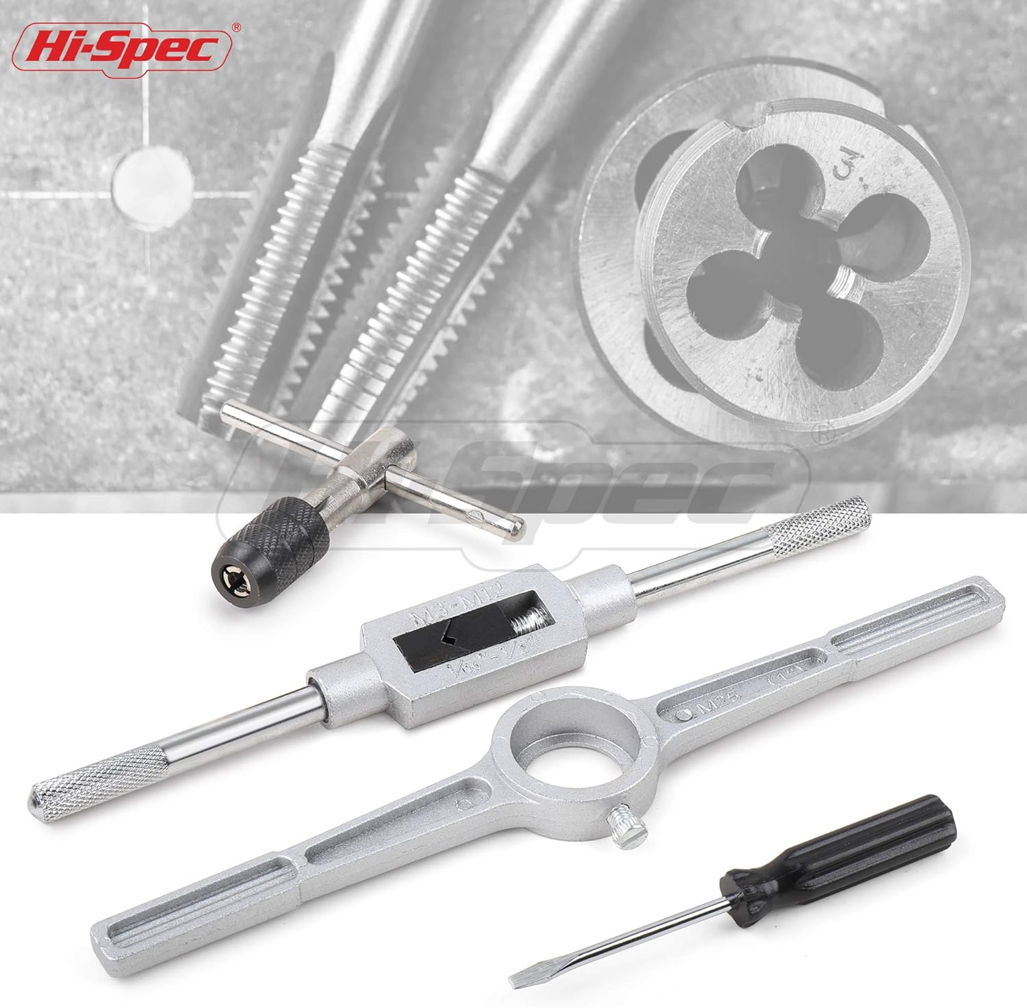 Hi-Spec 39 Piece SAE & Metric Tap and Die Set. Tapered & Plug Hand ...