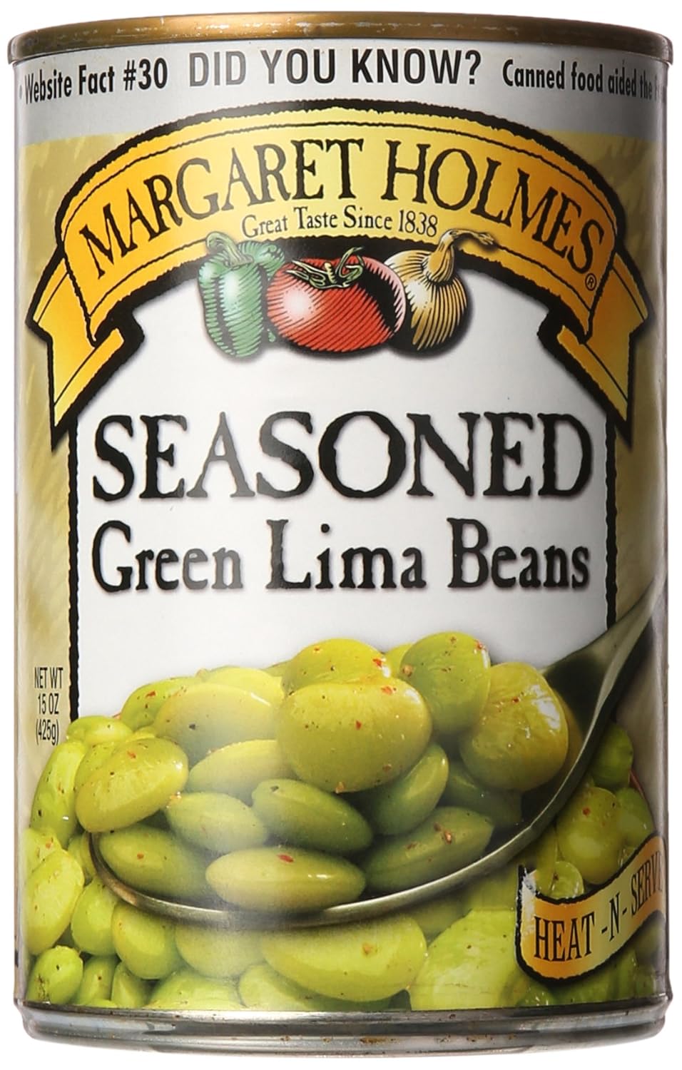 Amazon.com : Margaret Holmes Seasoned Medium Green Lima Beans, 15 Ounce ...