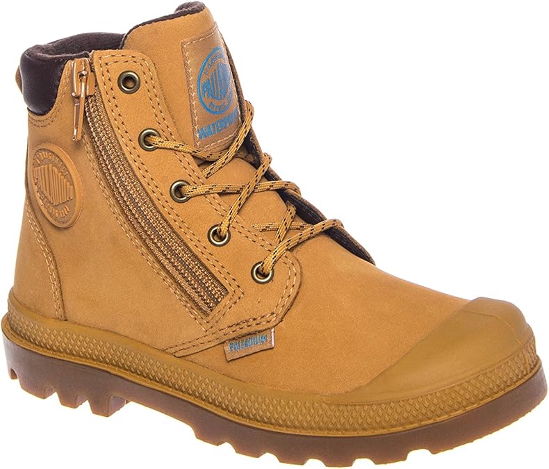 Palladium Kids Boy's Pampa Hi Cuff Waterproof (Little Kid) Amber Gold ...