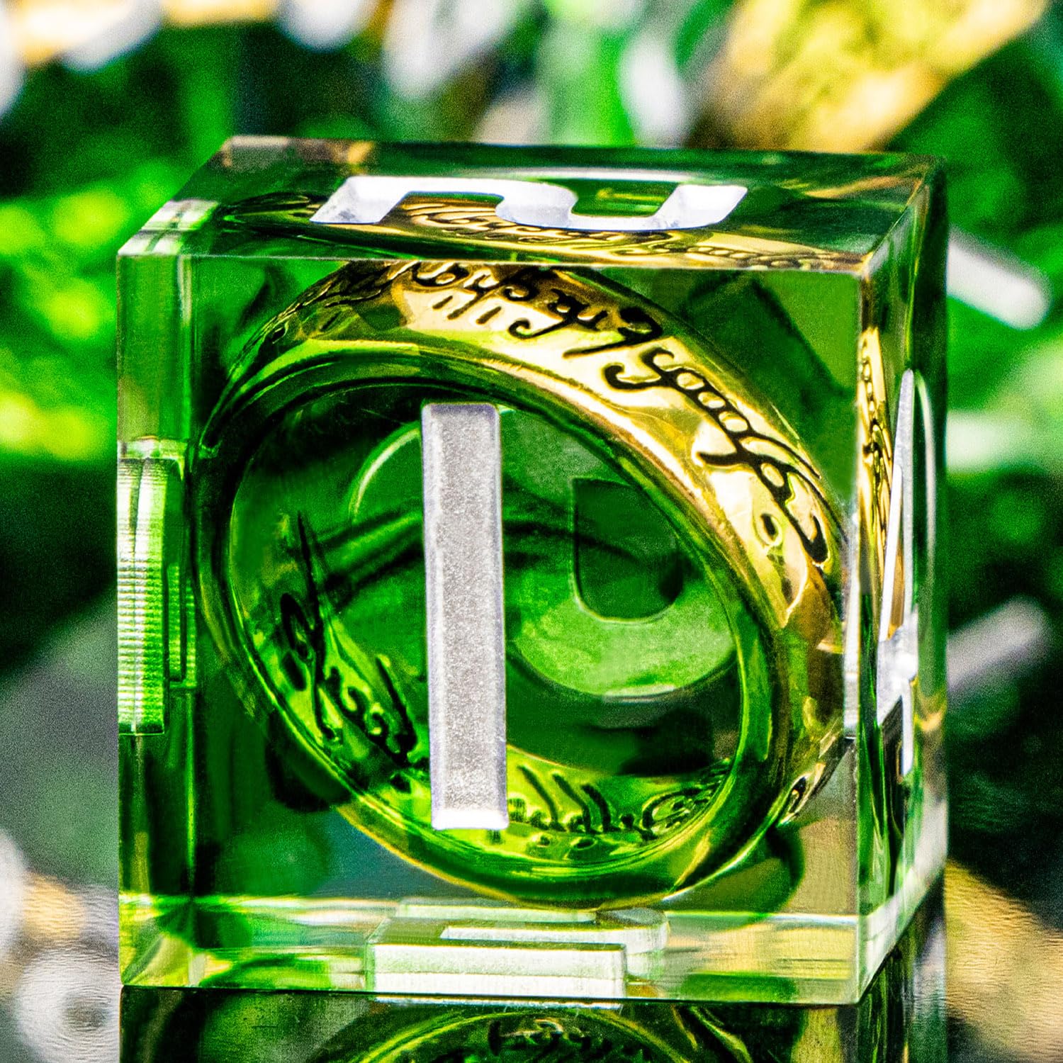 ORIFANTOU DND Dice Set Lord of The Rings Dice Set with Dice Box, Green ...