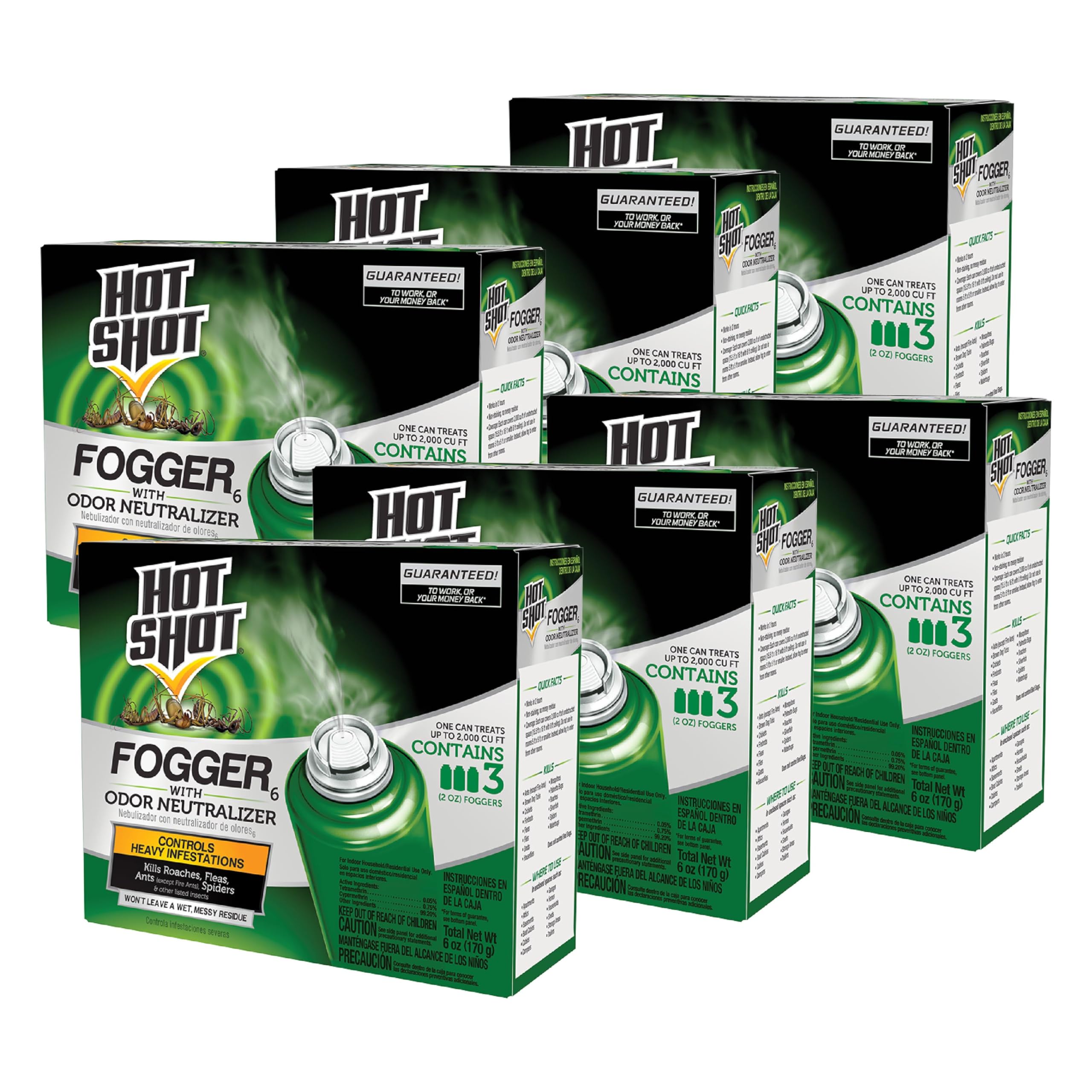 Hot Shot Pest Control Fogger, Kills Roaches, Ants, Spiders & Other ...