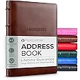 Amazon.com : Gallery Leather Large Address Book with Alphabetical Tabs ...