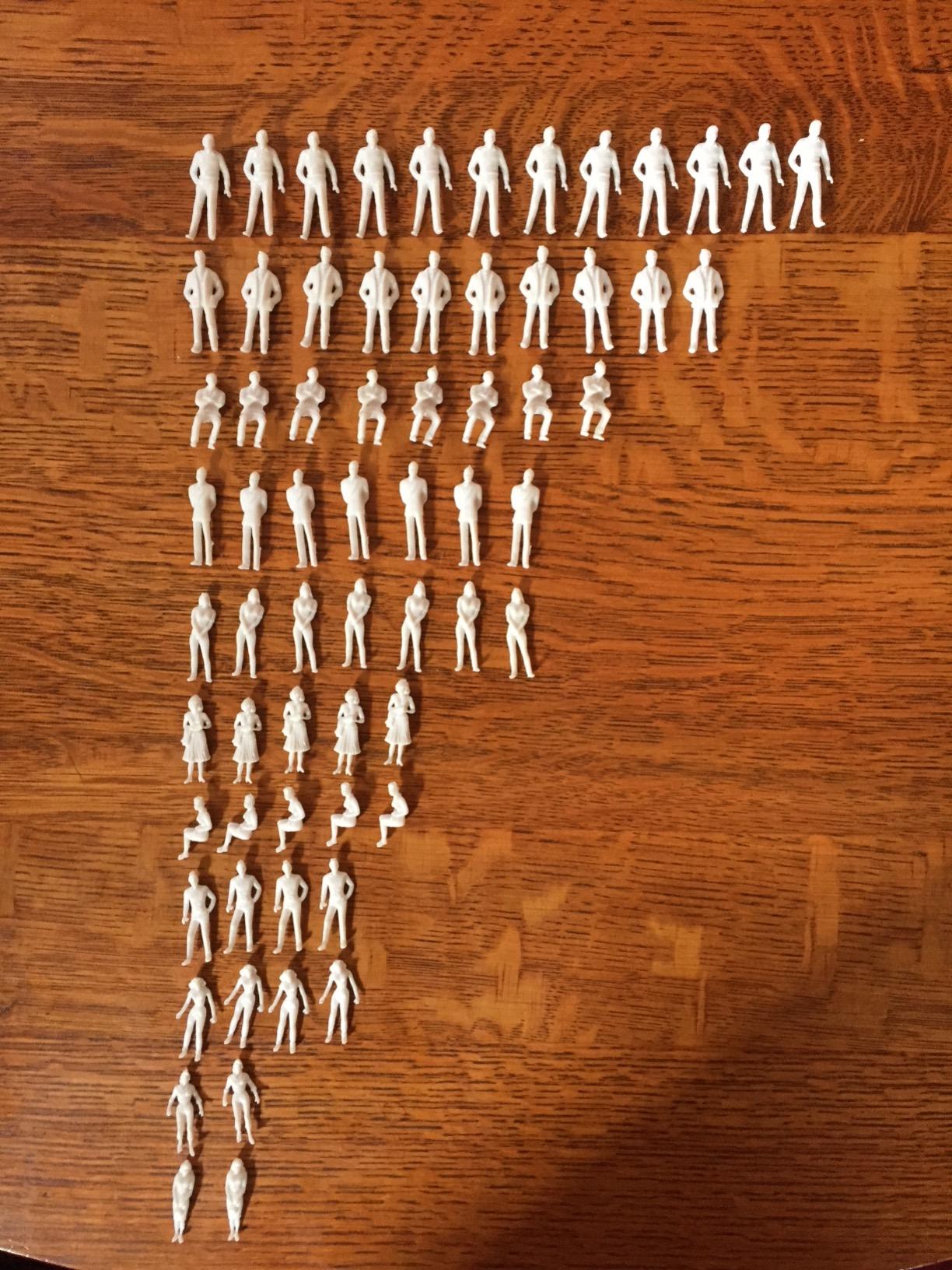 N Gauge Figures 1:50 1:100 Scale Model Miniature White Figures Arc ...