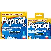 Amazon.com: Pepcid AC Maximum Strength Heartburn Relief Tablets, OTC ...