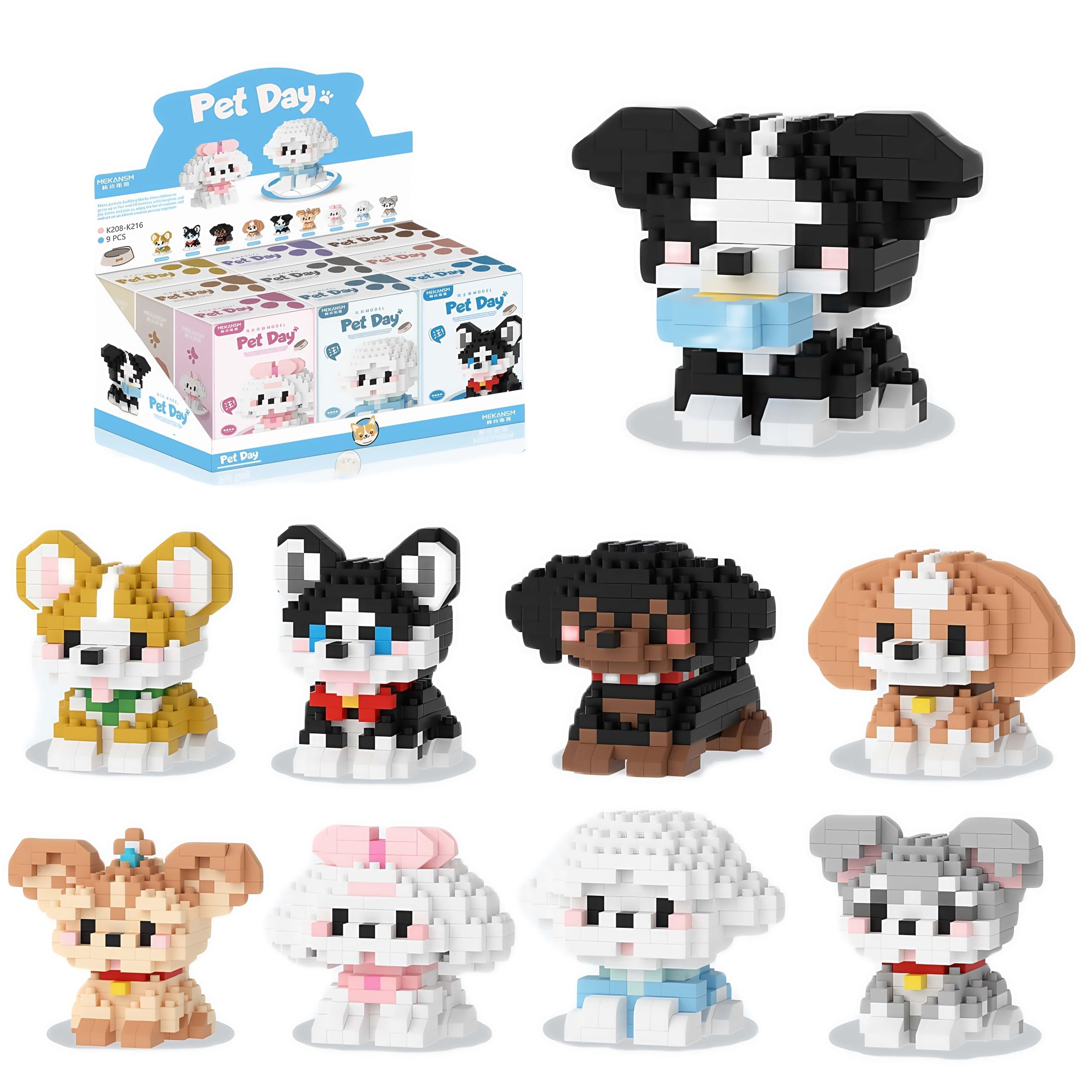 TIMCHESS Mini Dog Building Block Sets, 9 Style Cute Dog Building Blocks ...