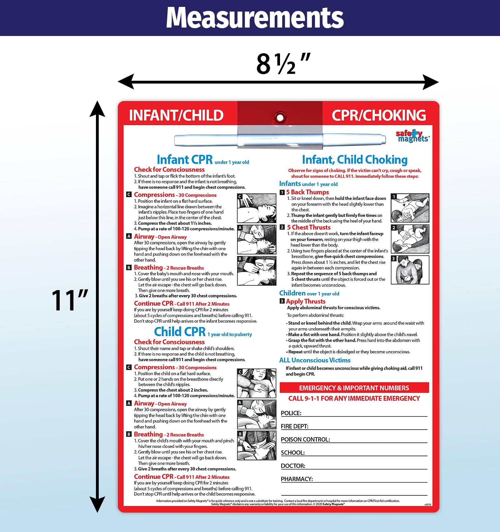 Mua Infant and Child CPR and Choking Magnet - First Aid Quick Reference ...
