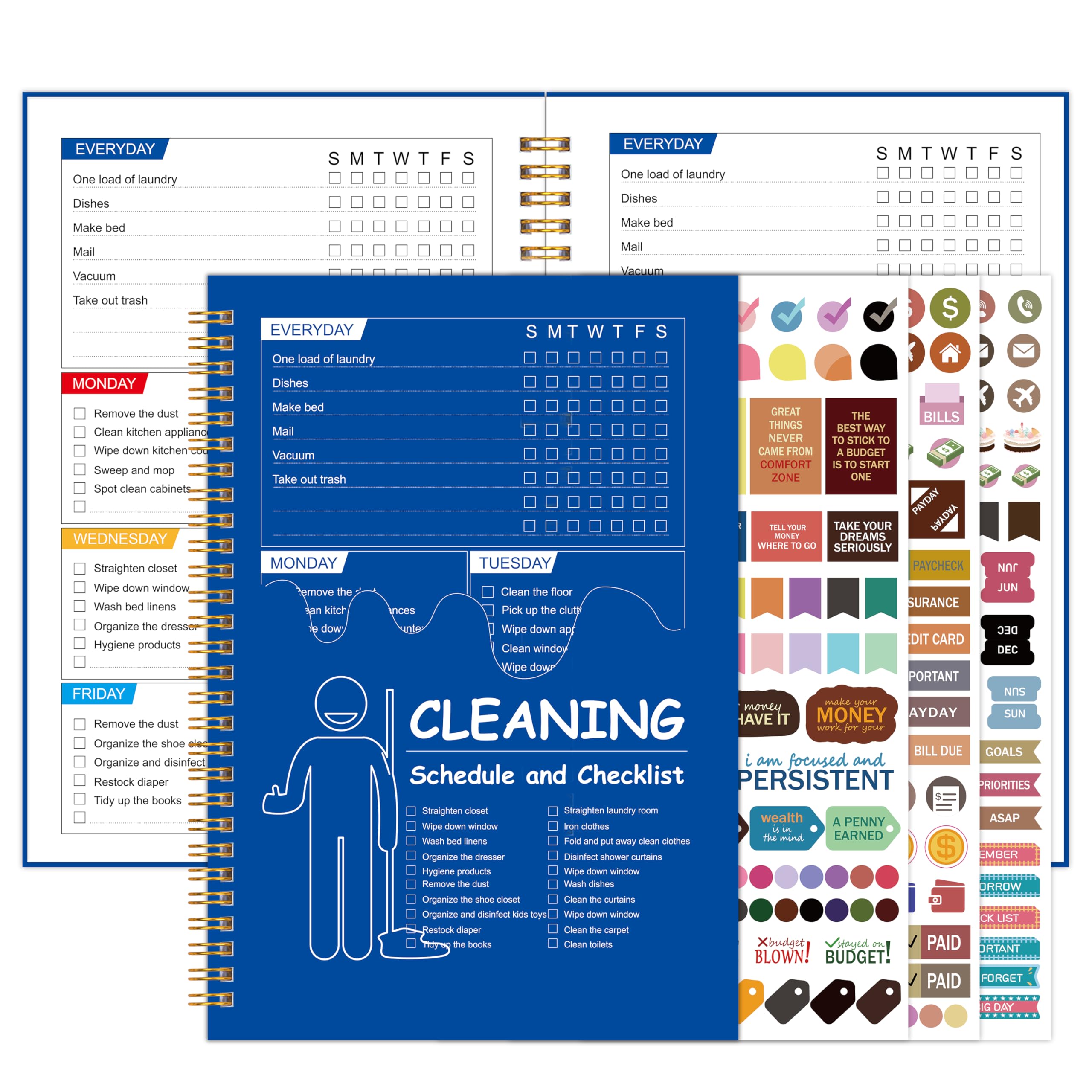 ADHD Cleaning Planner, Cleaning Schedule and Checklist, Undated Daily ...
