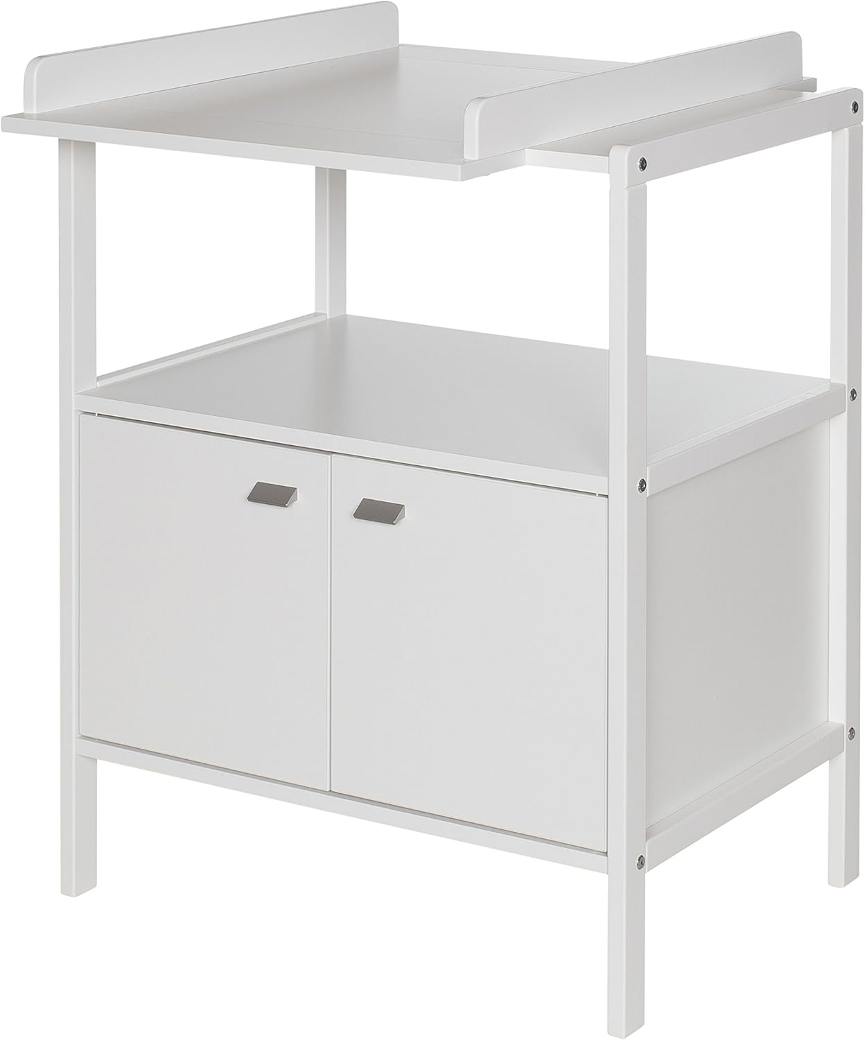 Geuther Table à Langer Selma, Bois Massif Blanc, 1 étagère 2 portes ...