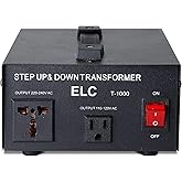 Amazon.com: ELC T Series 3000 Watt Voltage Converter Transformer - Step Up/Down - 110v to 220v ...