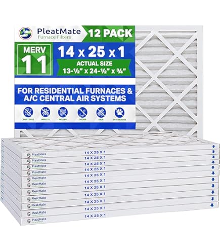 16x25x1 Furnace Filter 12-Pack Of 16x16x1 MERV 8 Pleated Air Filters ...