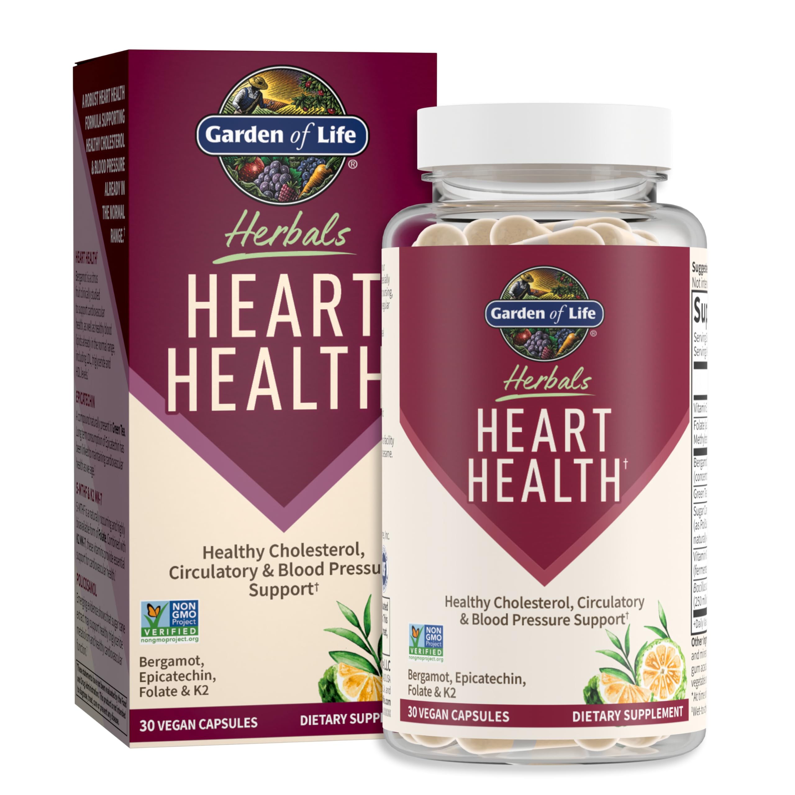 Mua Herbals Heart Health Supplement with Folate, Bergamot, Green Tea ...