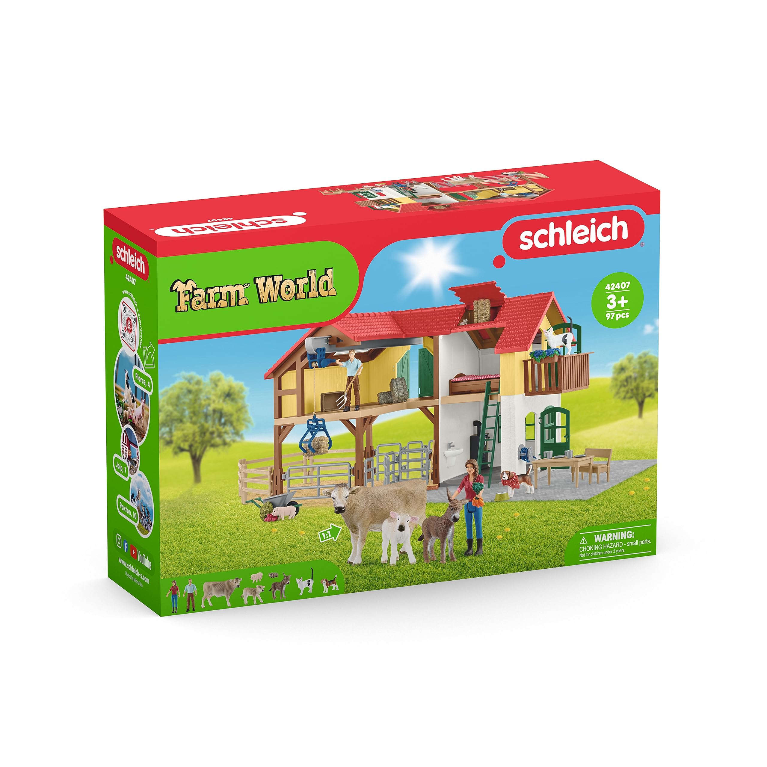 Mua Farm World — Large Farm House, 97-Piece Toy Farm House with 3 Rooms ...
