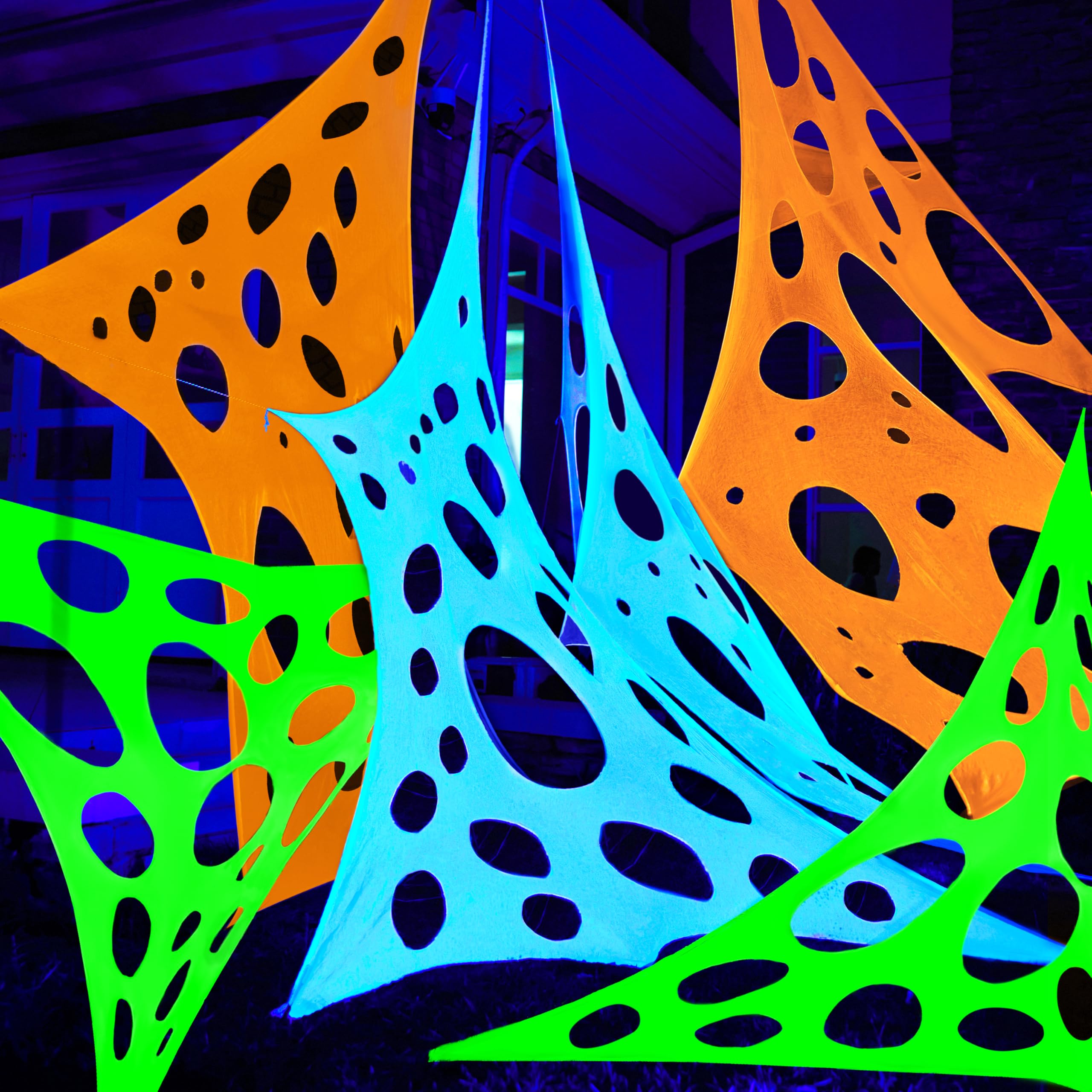 JOYIN 1000sqft Halloween Spider Web Decoration Outdoor, Glow-in-The ...