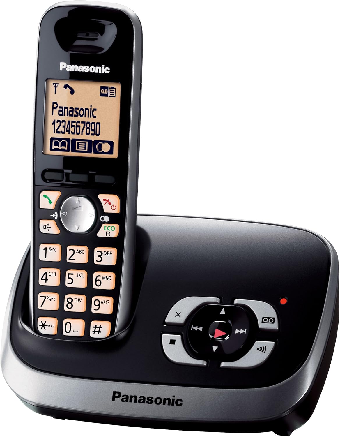 Panasonic KX-TG6521GB - Teléfono fijo digital, color negro [versión ...