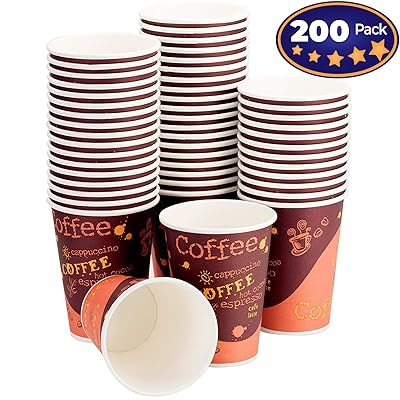 Buy Restaurant Grade 12 Oz Paper Coffee Cups. 200 Pack By Avant Grub ...