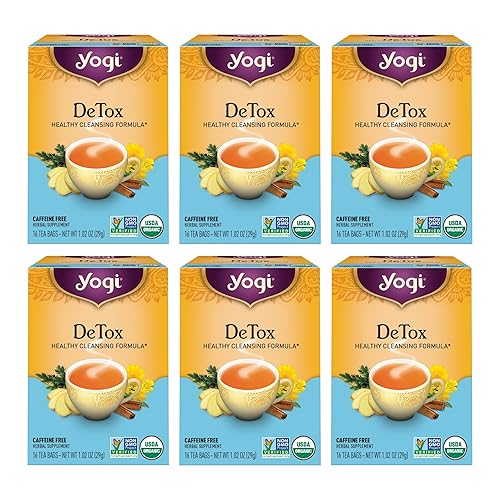 Yogi Tea DeTox Tea - 16 Tea Bags per Pack (6 Packs) - Organic Detox Tea ...